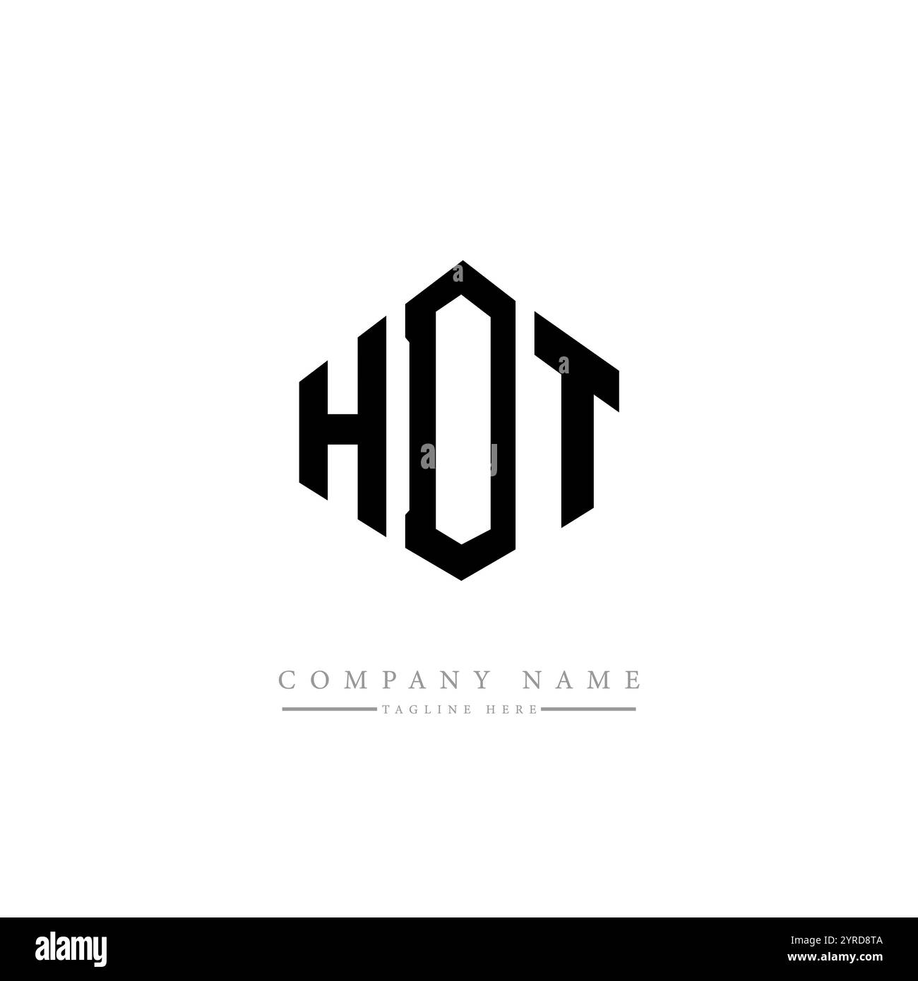 HDT letter logo design with polygon shape. HDT polygon and cube shape ...