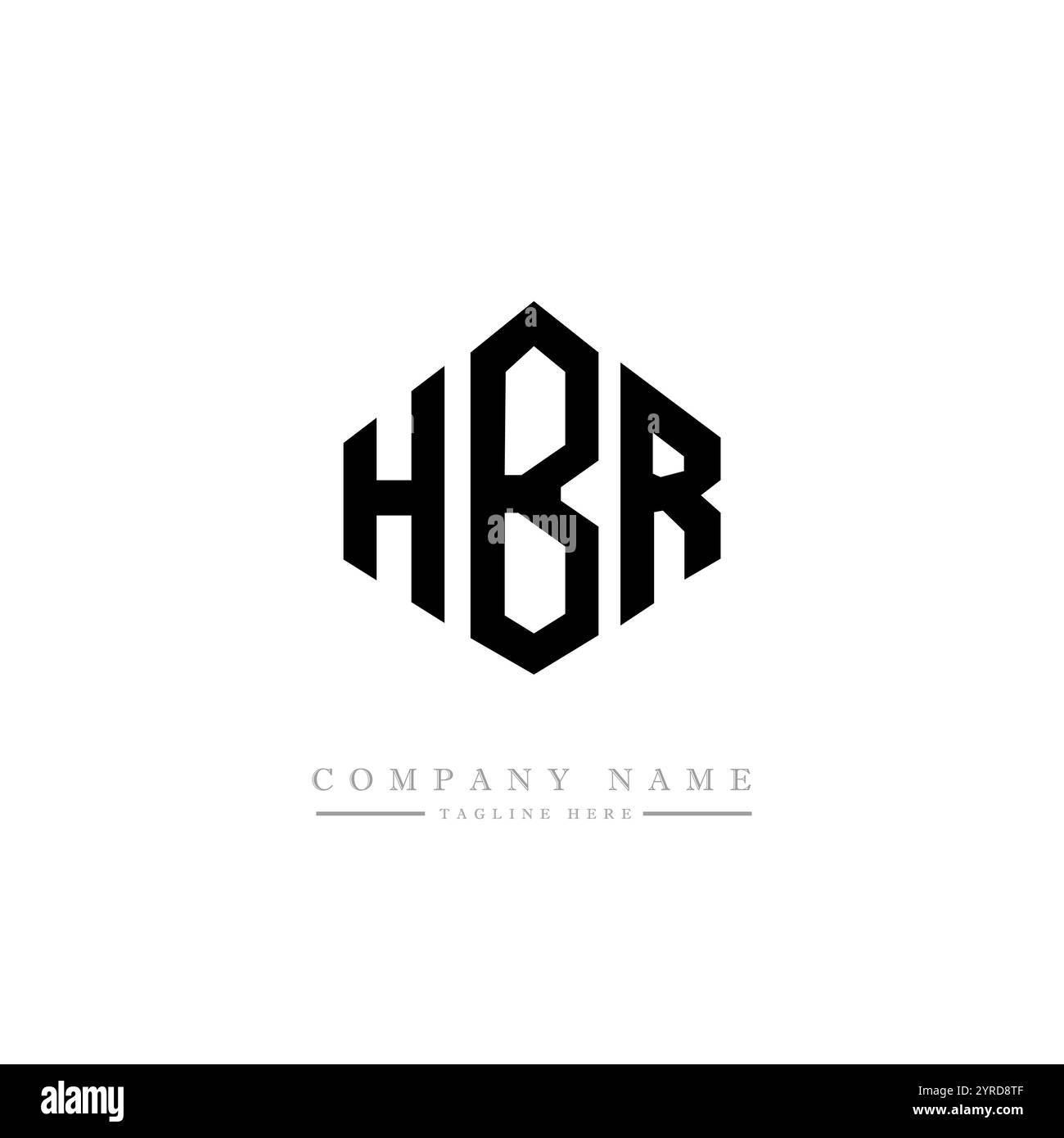 HBR letter logo design with polygon shape. HBR polygon and cube shape ...