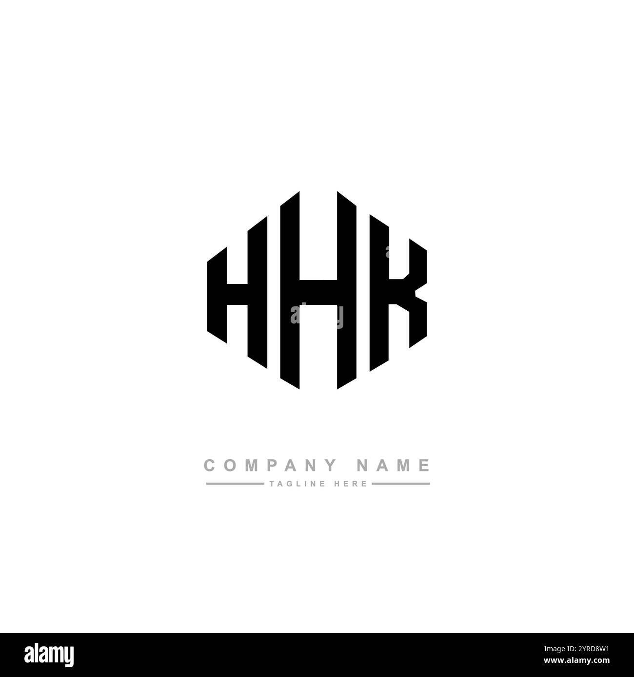 HHK letter logo design with polygon shape. HHK polygon and cube shape ...