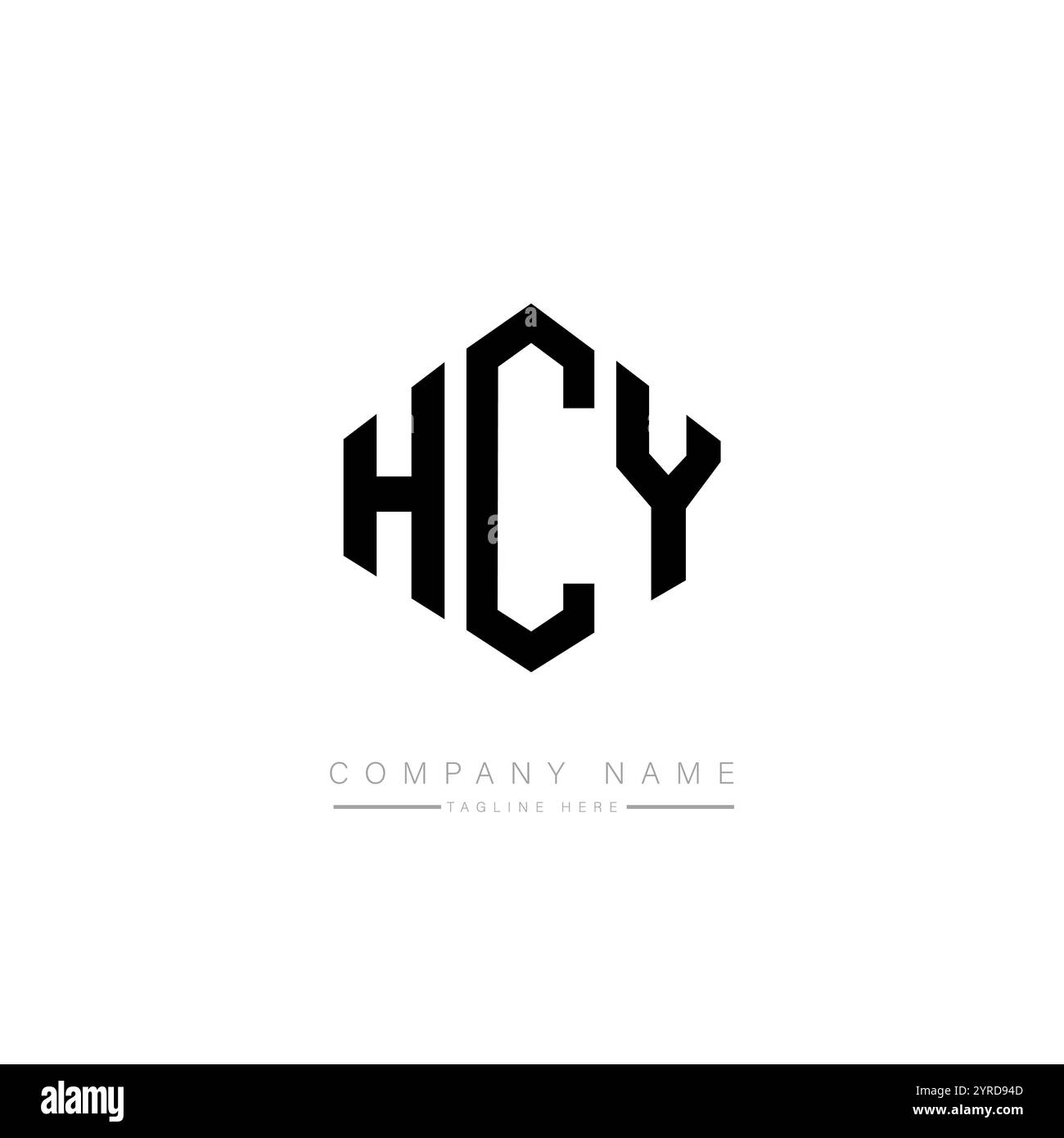 HCY letter logo design with polygon shape. HCY polygon and cube shape ...