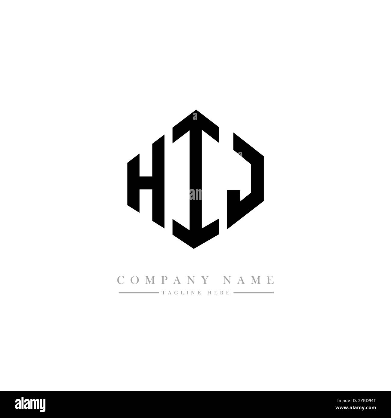 HIJ letter logo design with polygon shape. HIJ polygon and cube shape ...