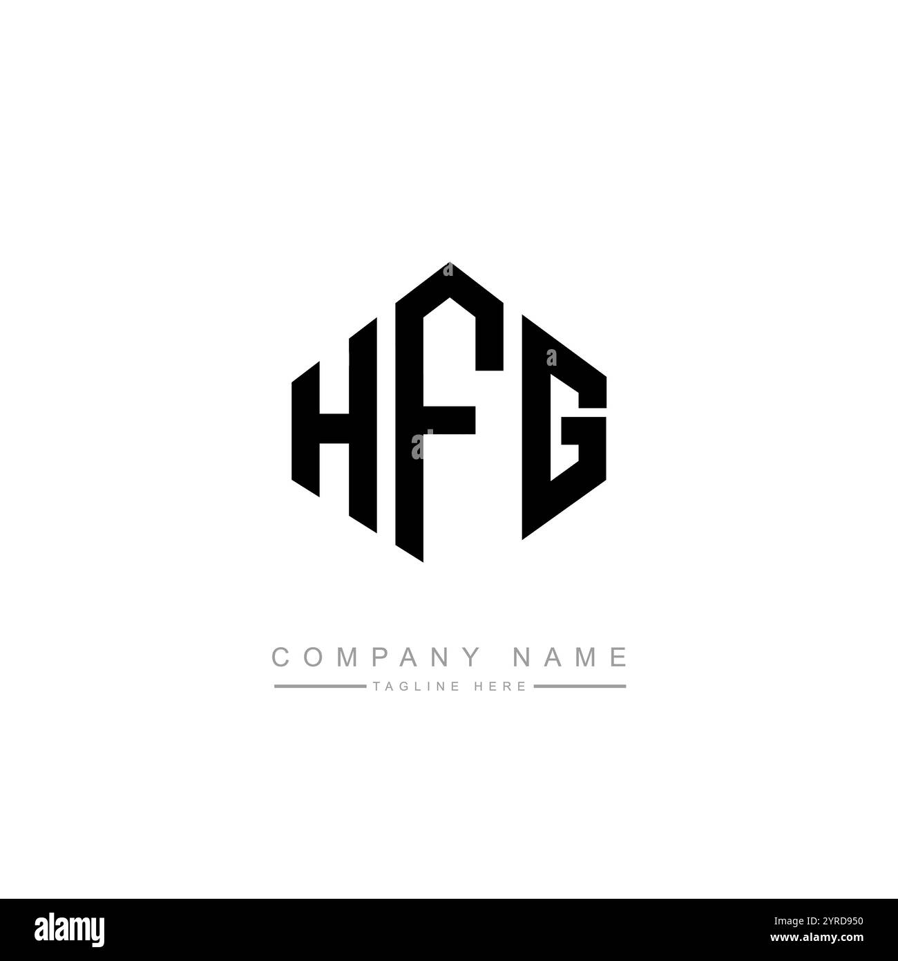 HFG letter logo design with polygon shape. HFG polygon and cube shape ...