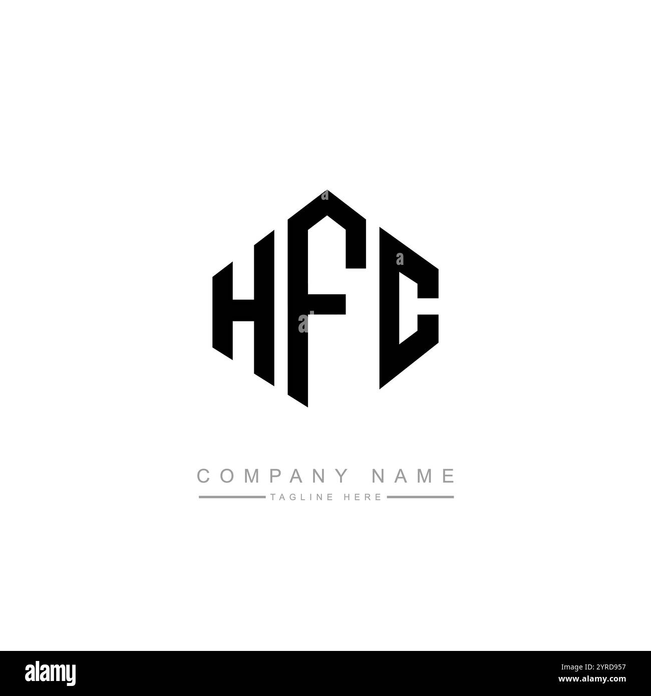 HFC letter logo design with polygon shape. HFC polygon and cube shape ...