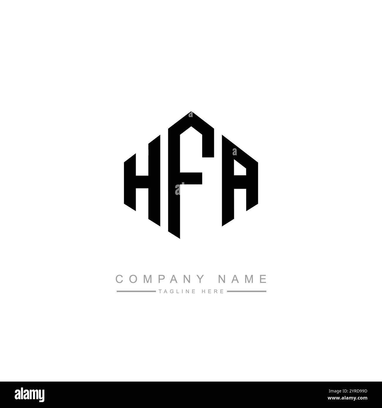 HFA letter logo design with polygon shape. HFA polygon and cube shape ...