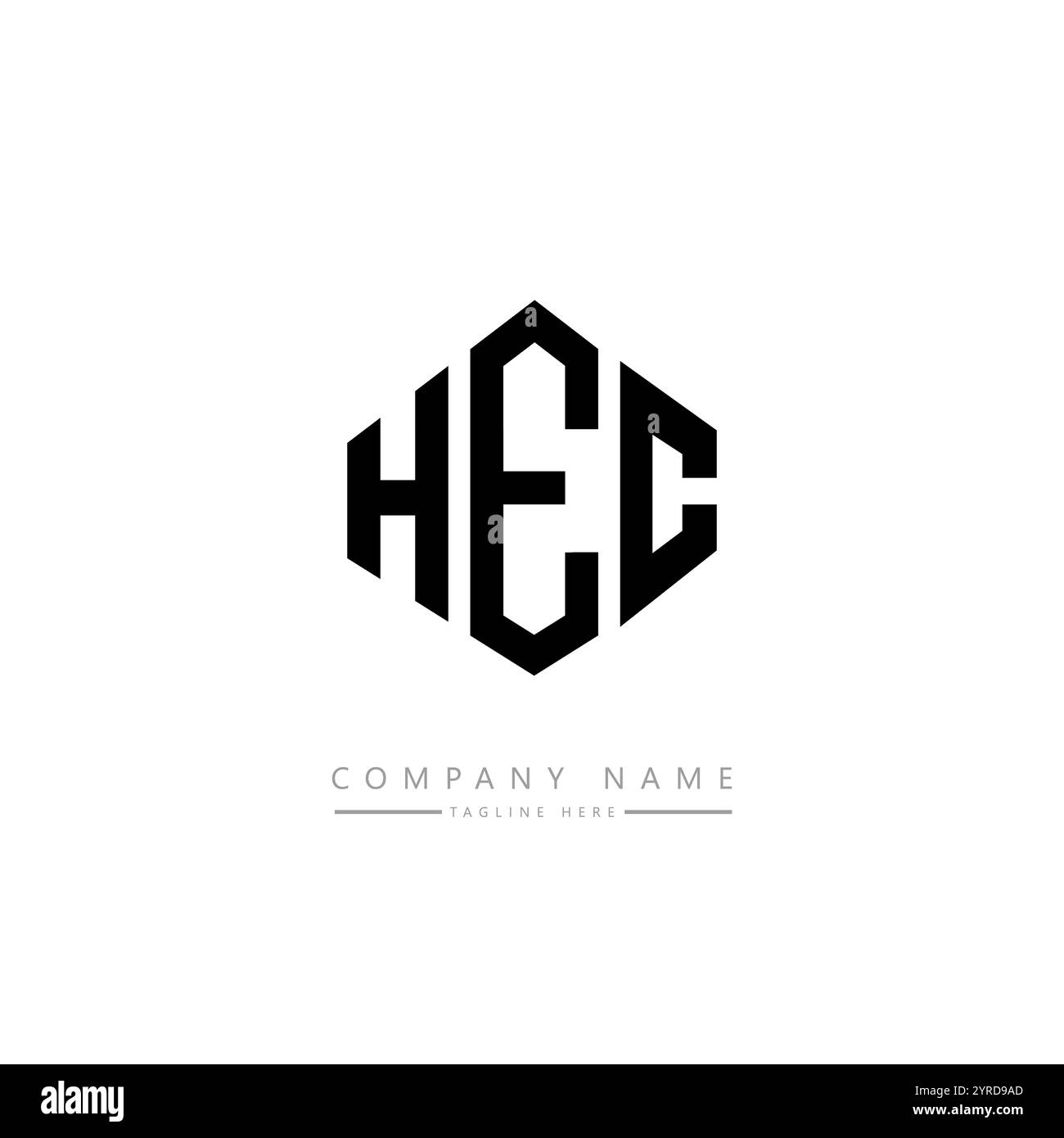 HEC letter logo design with polygon shape. HEC polygon and cube shape ...