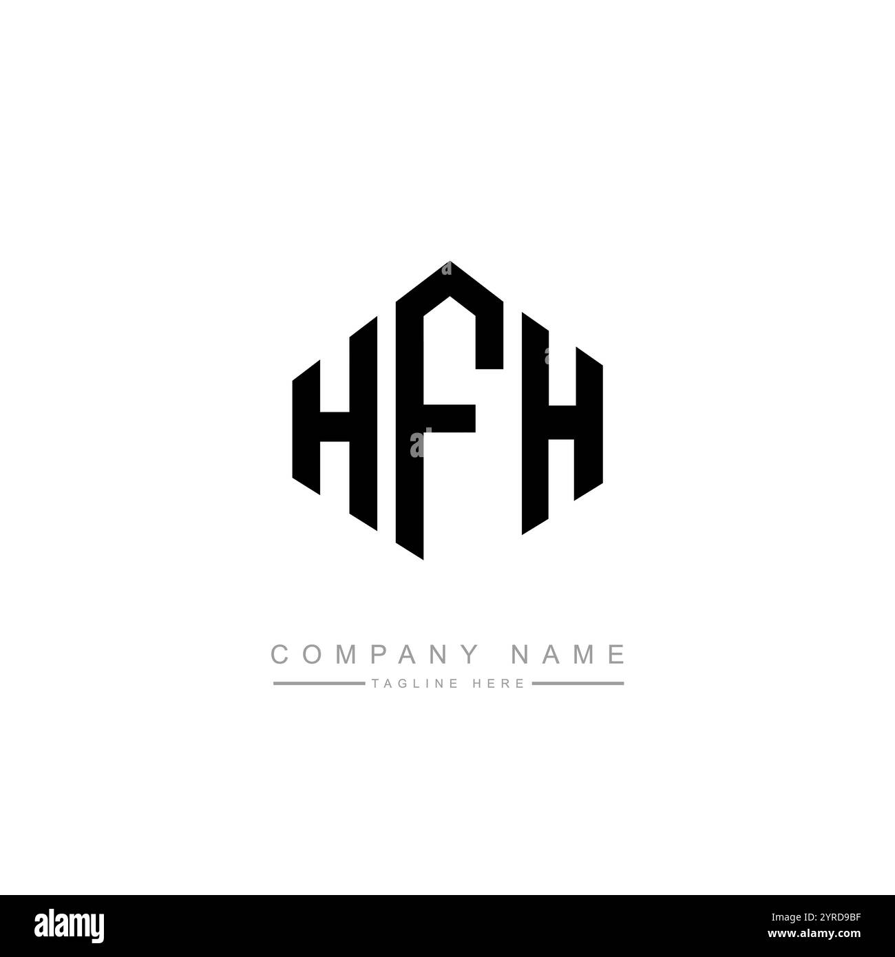 HFH letter logo design with polygon shape. HFH polygon and cube shape ...