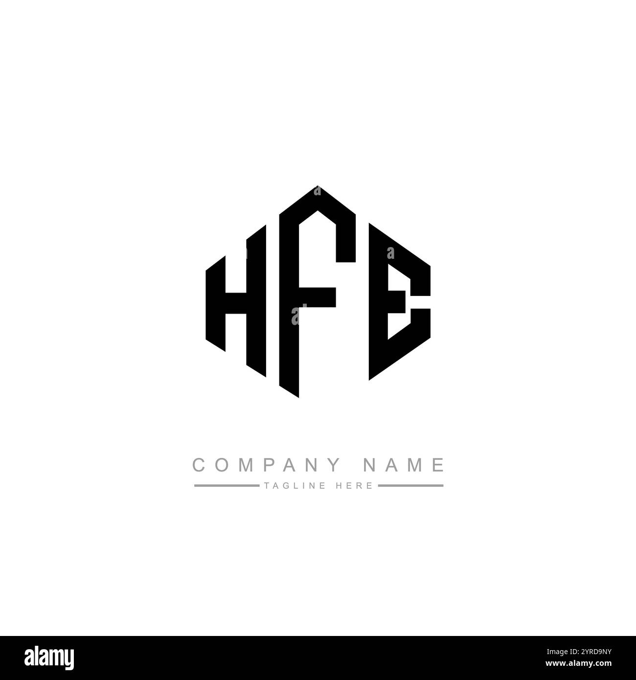 HFE letter logo design with polygon shape. HFE polygon and cube shape ...