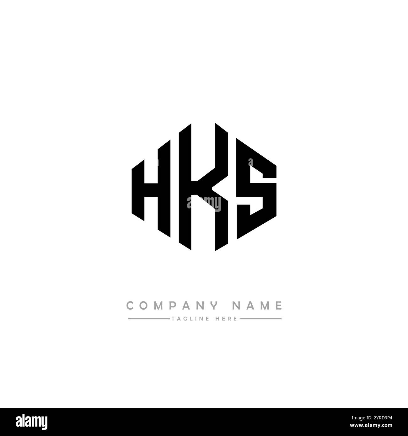 HKS letter logo design with polygon shape. HKS polygon and cube shape ...