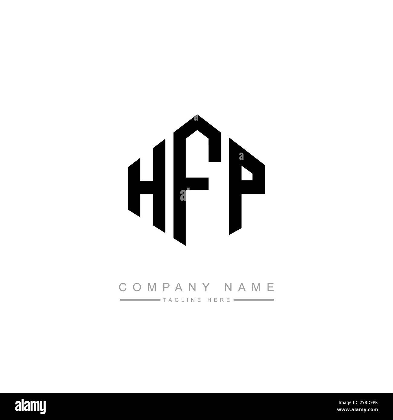 HFP letter logo design with polygon shape. HFP polygon and cube shape logo design. HFP hexagon ...