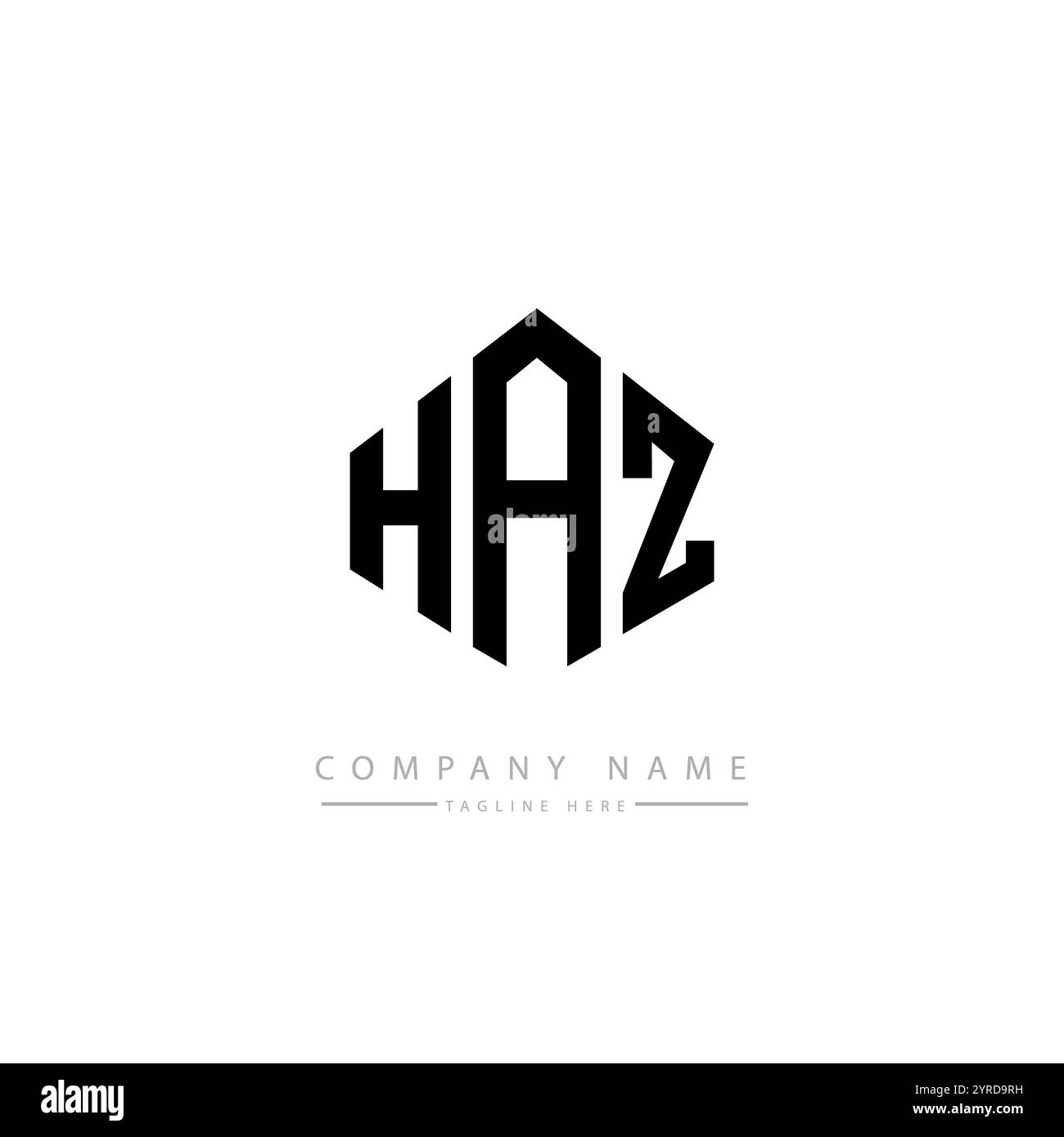 HAZ letter logo design with polygon shape. HAZ polygon and cube shape ...