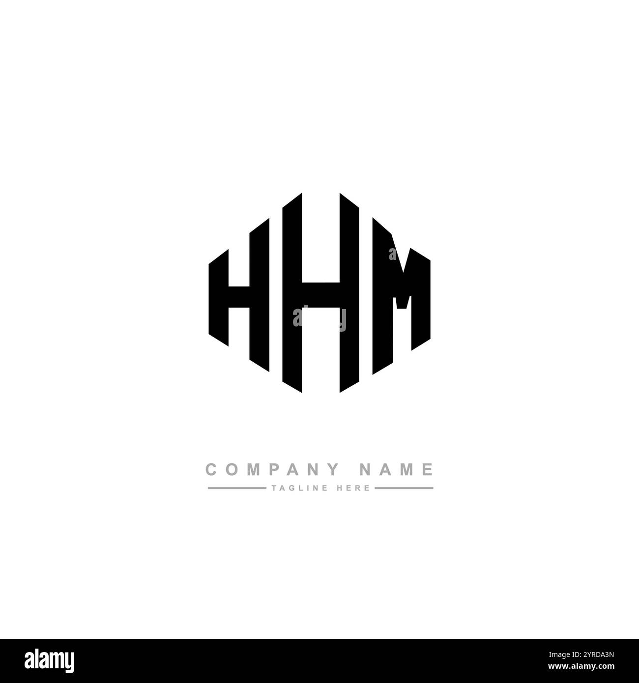 HHM letter logo design with polygon shape. HHM polygon and cube shape ...