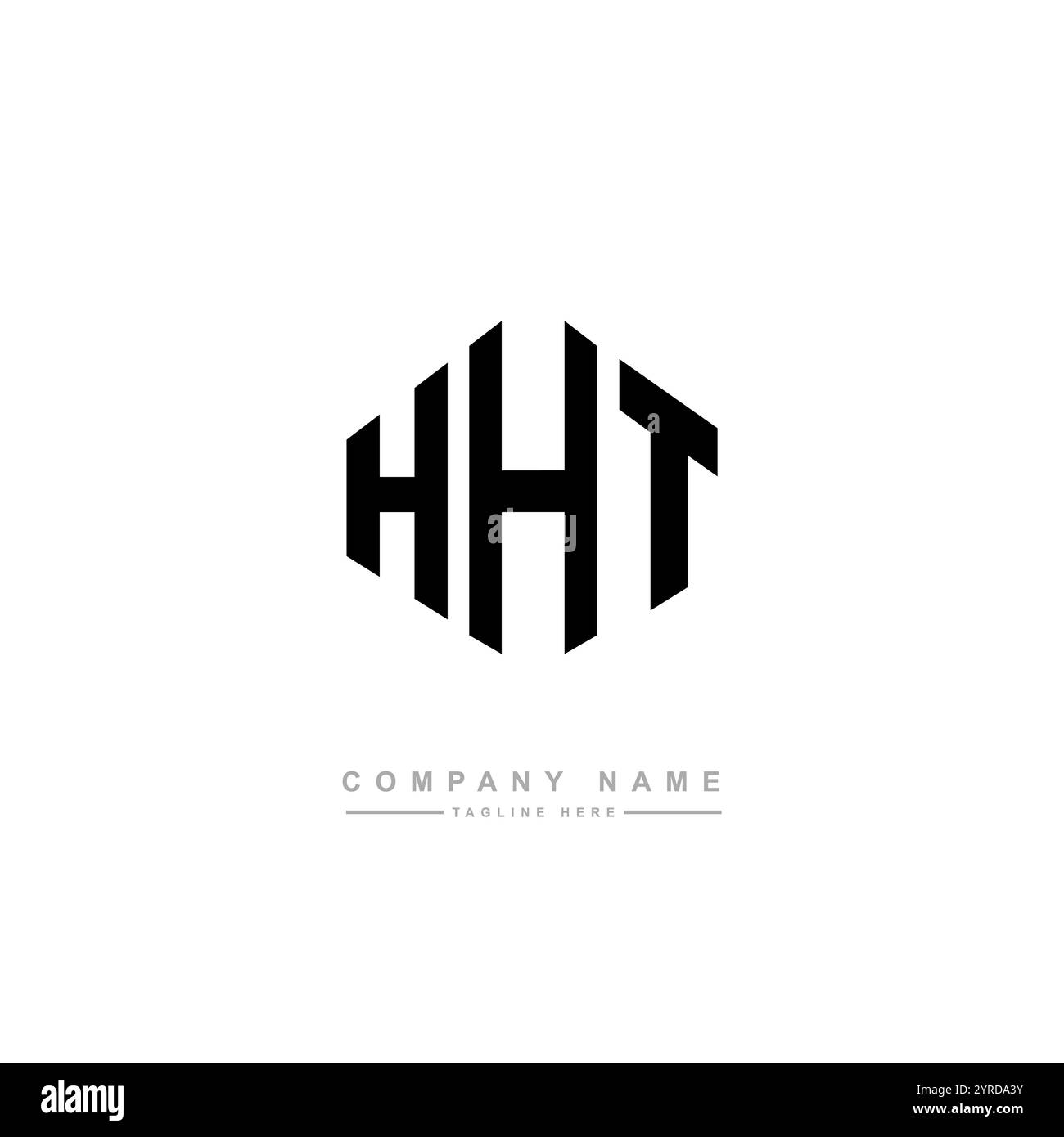 HHT letter logo design with polygon shape. HHT polygon and cube shape ...