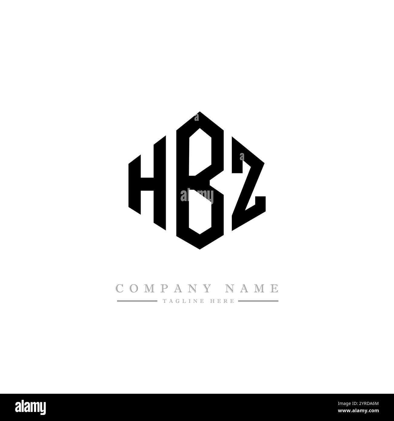 HBZ letter logo design with polygon shape. HBZ polygon and cube shape logo design. HBZ hexagon ...