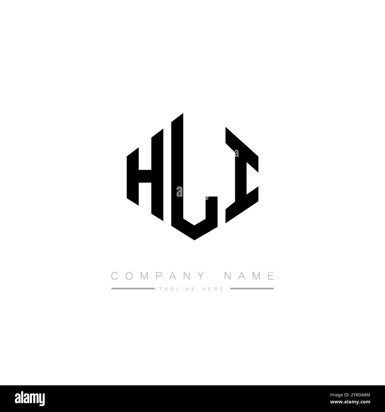 HLI letter logo design with polygon shape. HLI polygon and cube shape ...