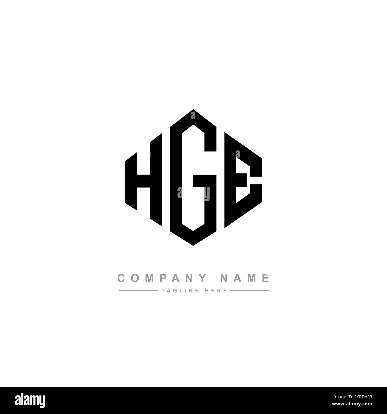 HGE letter logo design with polygon shape. HGE polygon and cube shape ...