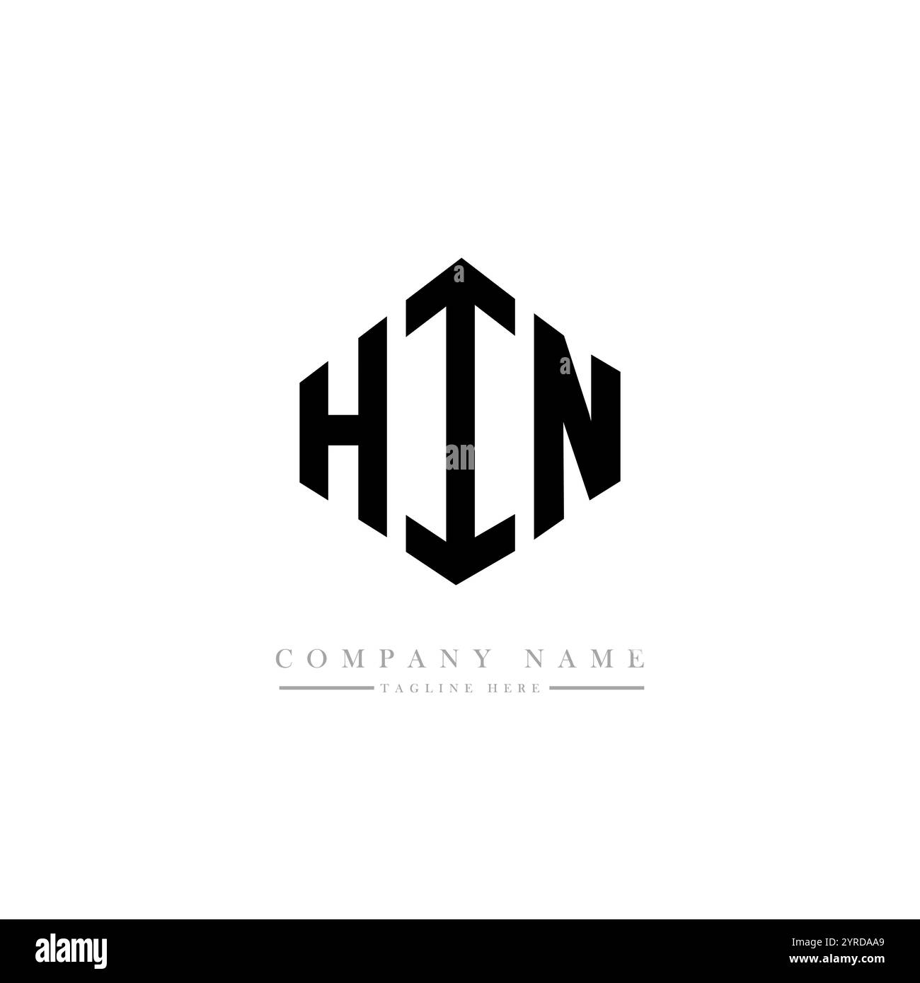 HIN letter logo design with polygon shape. HIN polygon and cube shape ...