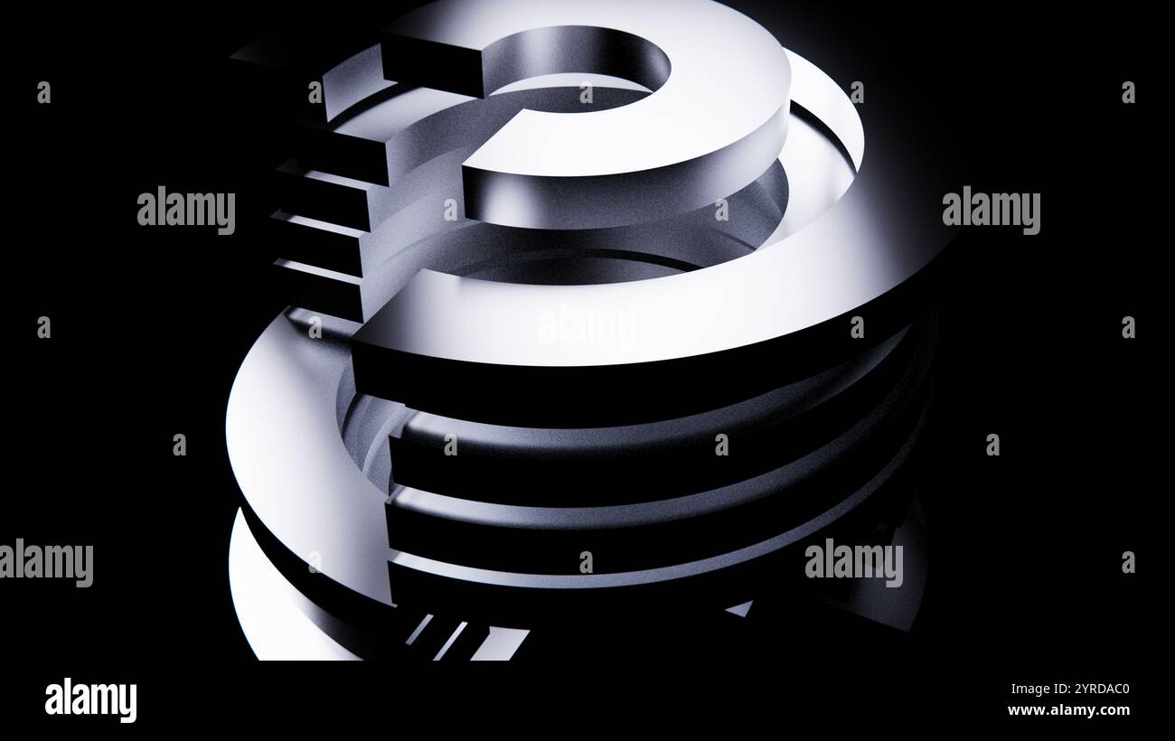 Abstract reactor core, sliced metal rings, tube shape, futuristic ...