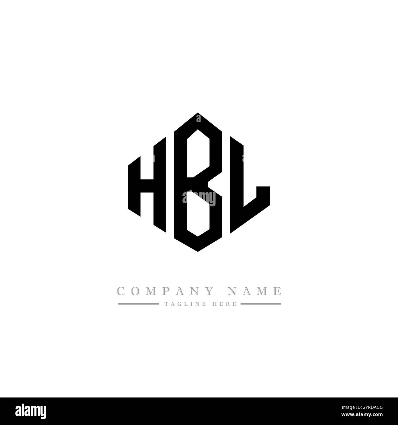 HBL letter logo design with polygon shape. HBL polygon and cube shape ...