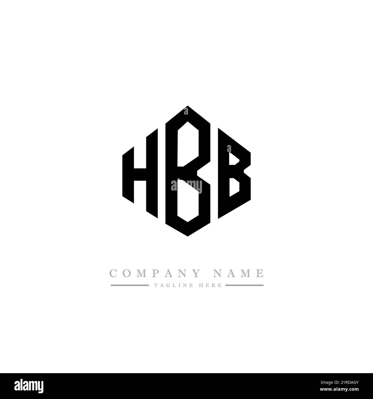 HBB letter logo design with polygon shape. HBB polygon and cube shape ...