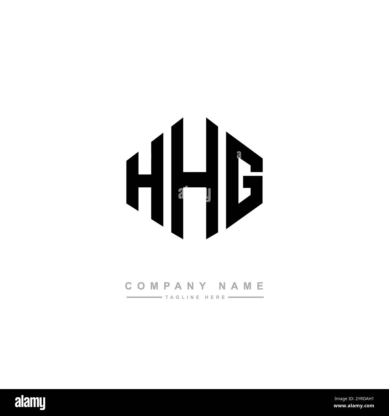 HHG letter logo design with polygon shape. HHG polygon and cube shape ...