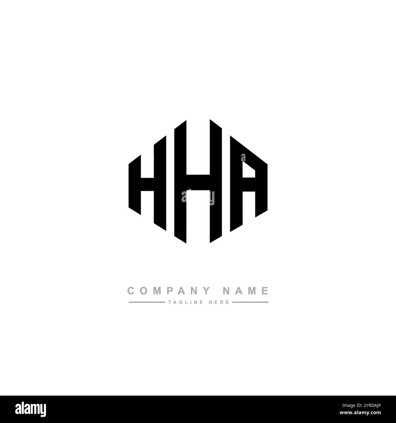 HHA letter logo design with polygon shape. HHA polygon and cube shape ...