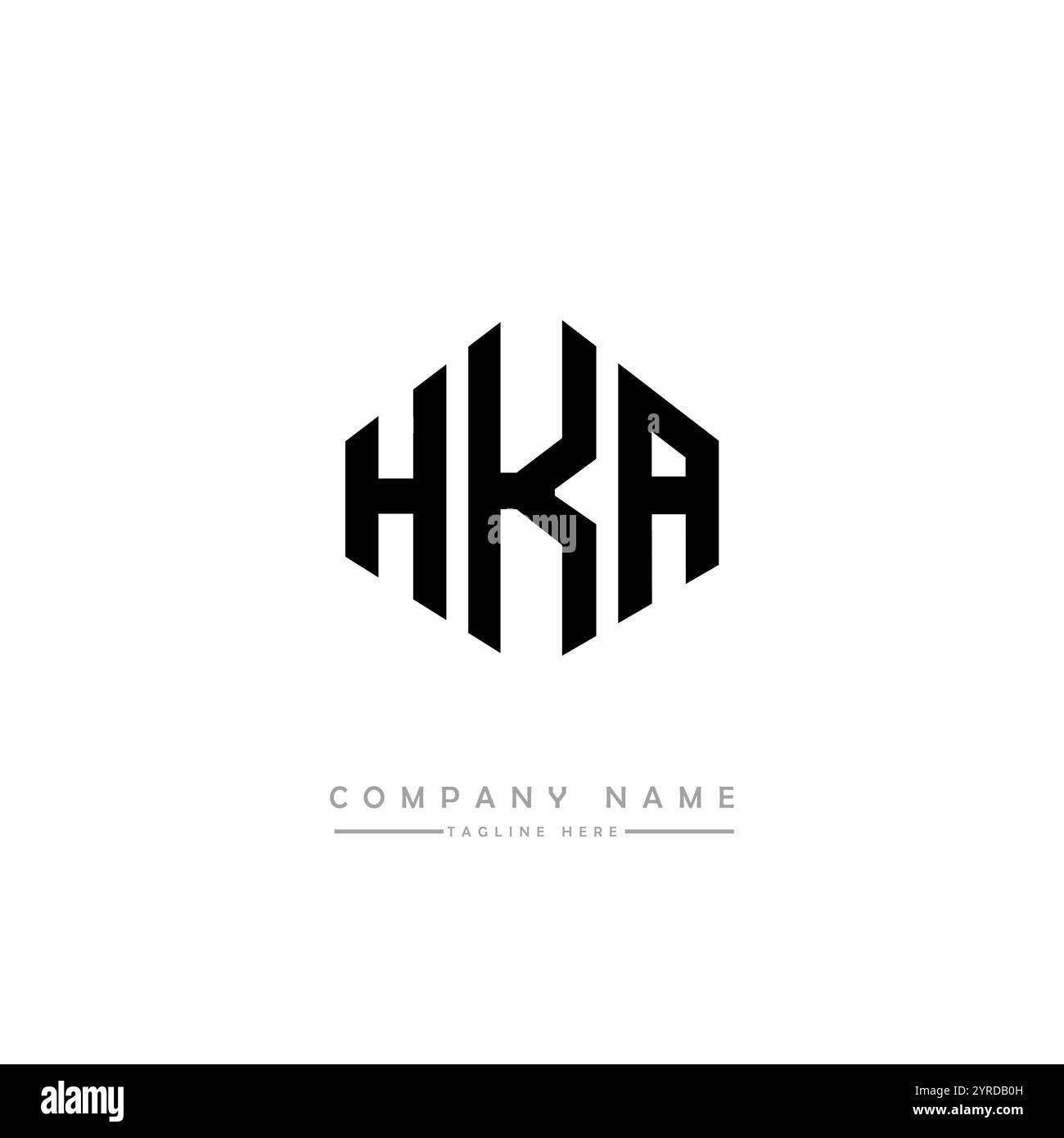 HKA letter logo design with polygon shape. HKA polygon and cube shape logo design. HKA hexagon ...
