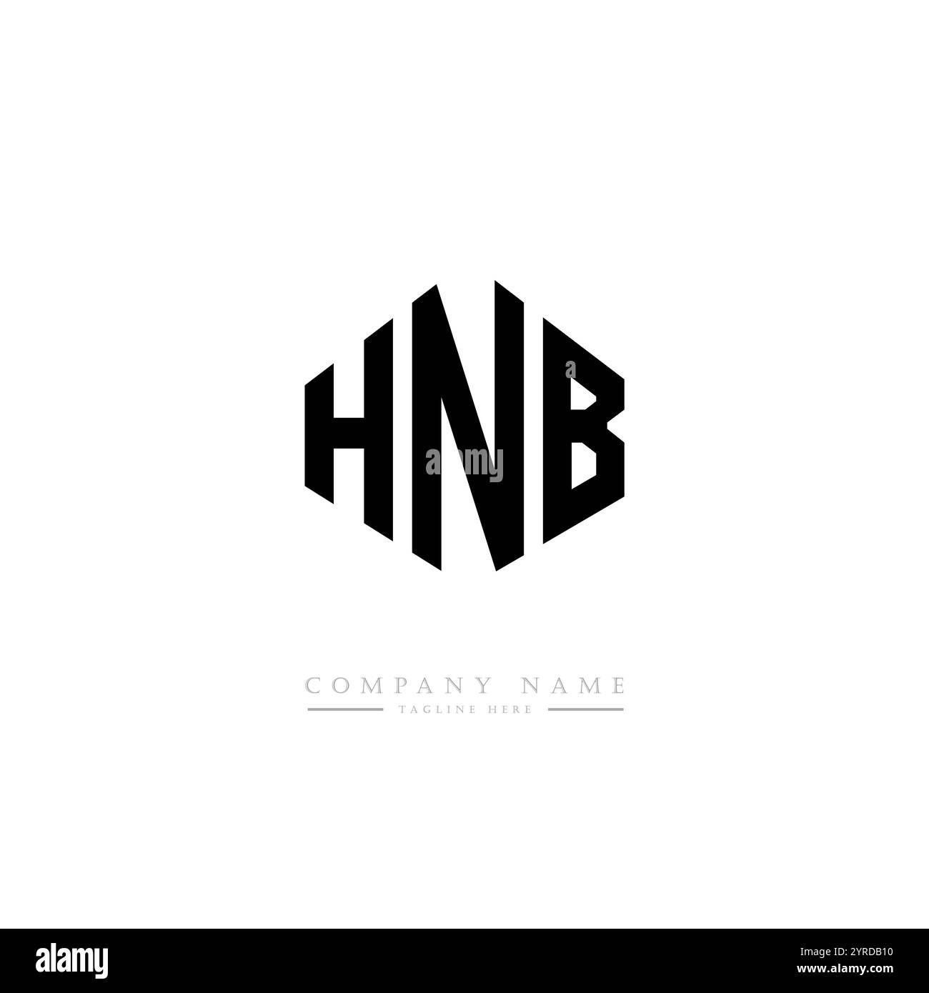 HNB letter logo design with polygon shape. HNB polygon and cube shape ...