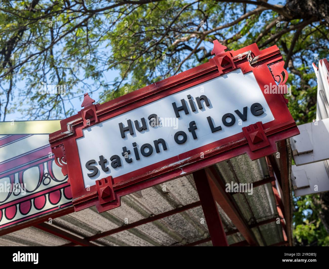 Station of Love Railway Station Sign at Hua Hin Thailand Stock Photo ...