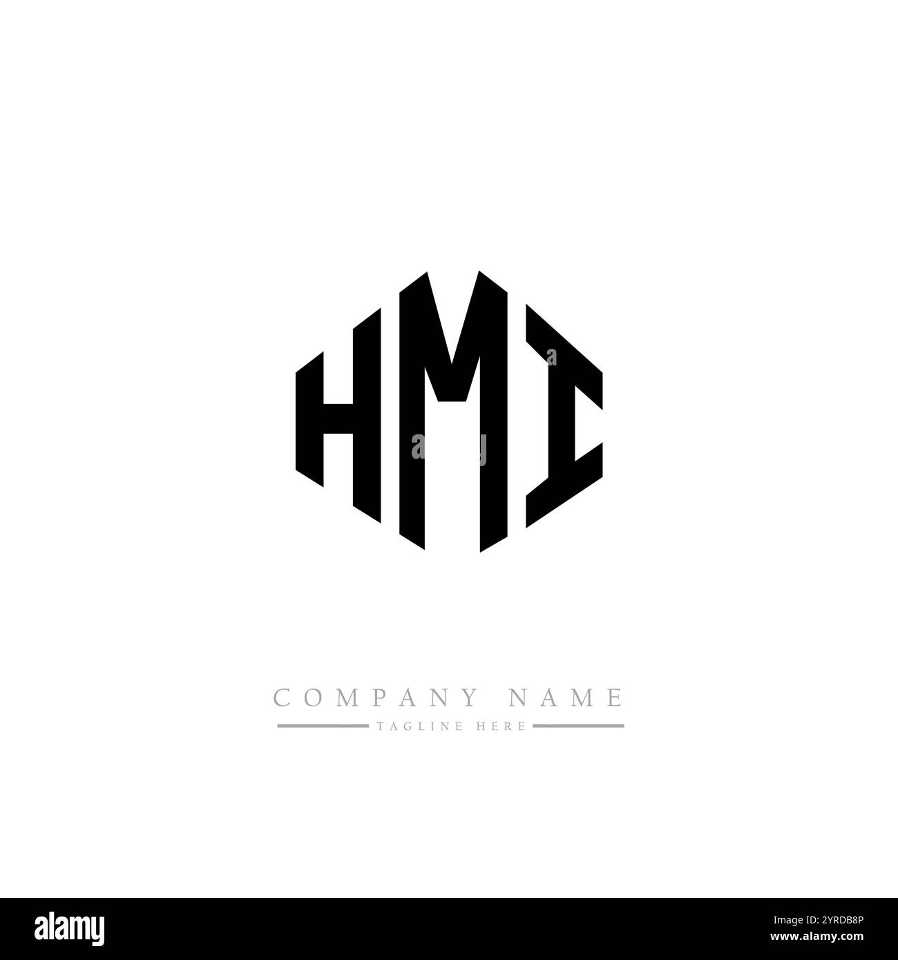 HMI letter logo design with polygon shape. HMI polygon and cube shape ...