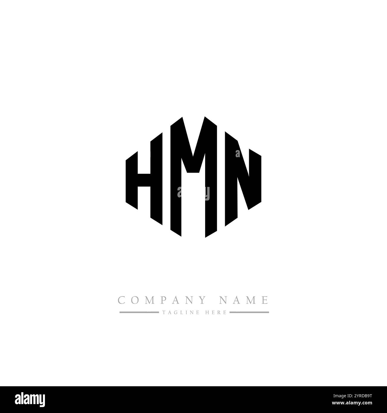 HMN letter logo design with polygon shape. HMN polygon and cube shape ...