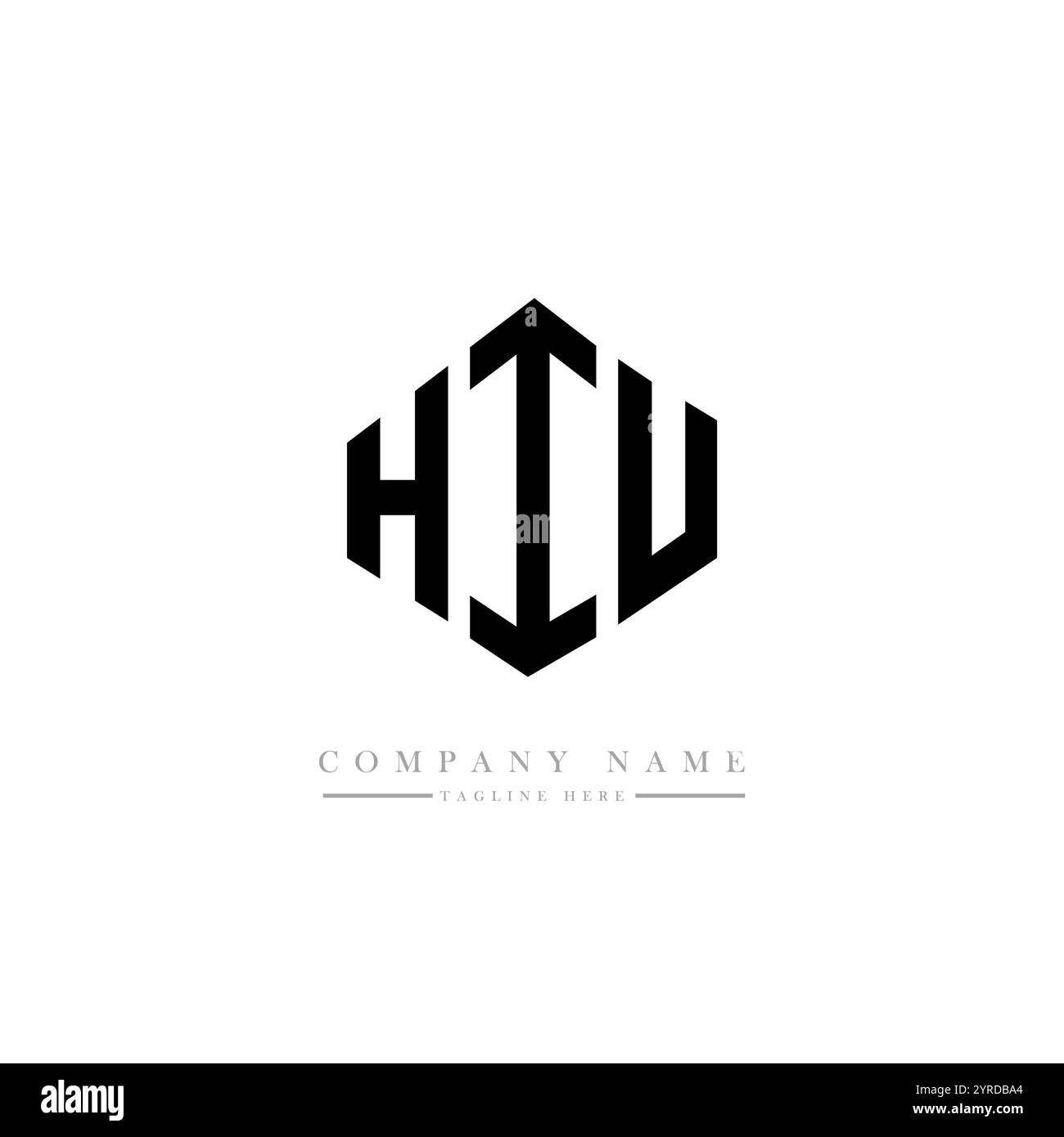 HIU letter logo design with polygon shape. HIU polygon and cube shape ...