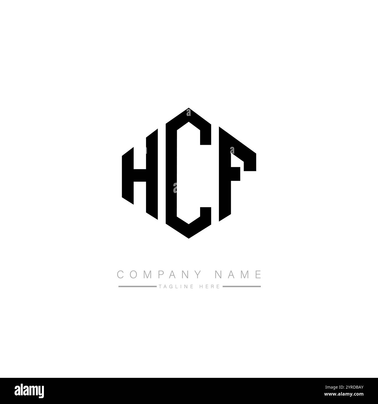 HCF letter logo design with polygon shape. HCF polygon and cube shape ...