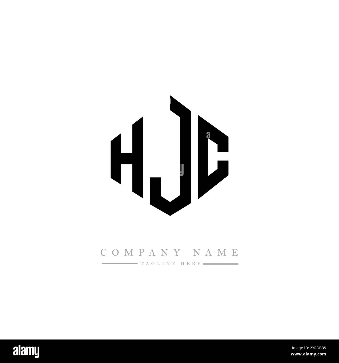 HJC letter logo design with polygon shape. HJC polygon and cube shape ...