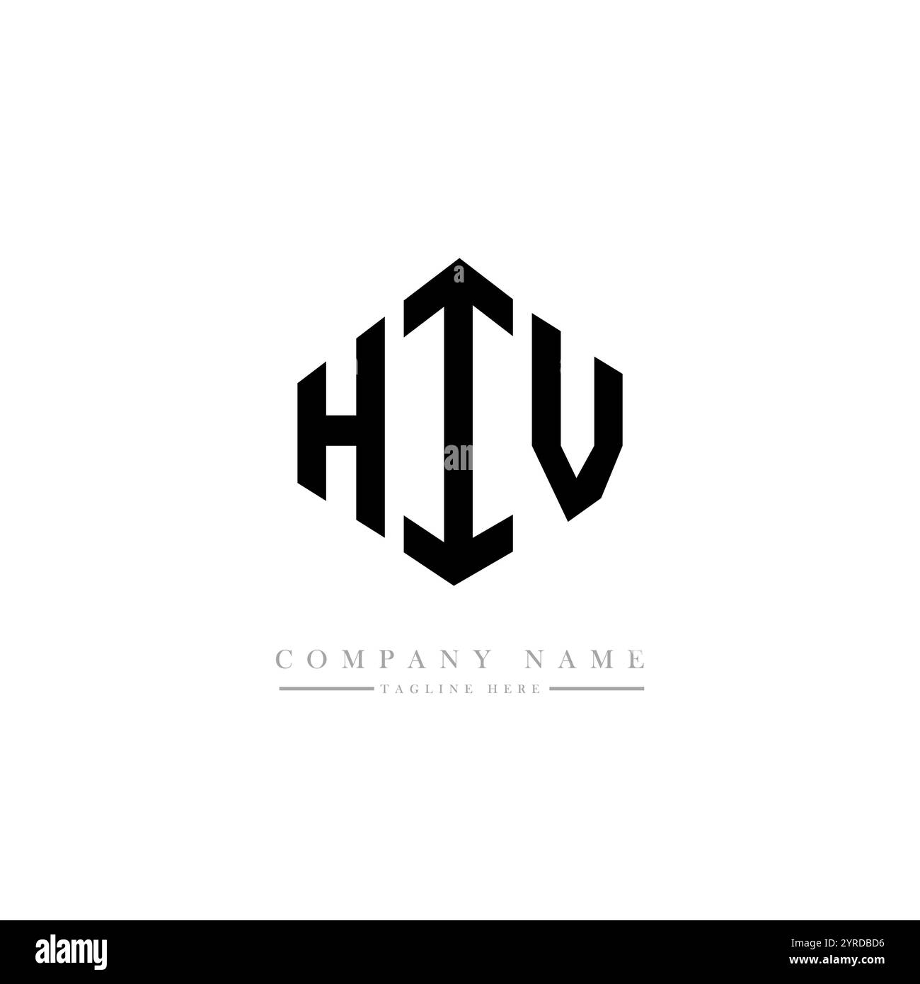 HIV letter logo design with polygon shape. HIV polygon and cube shape ...