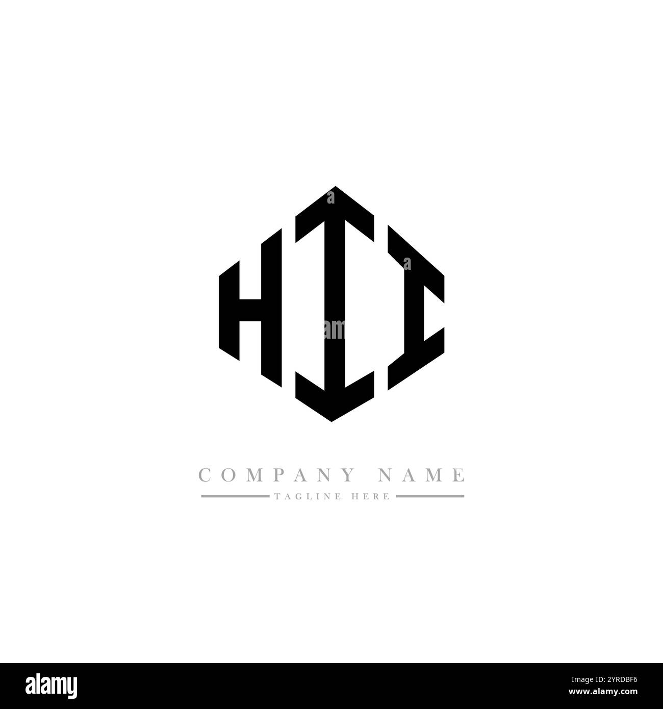 HII letter logo design with polygon shape. HII polygon and cube shape ...