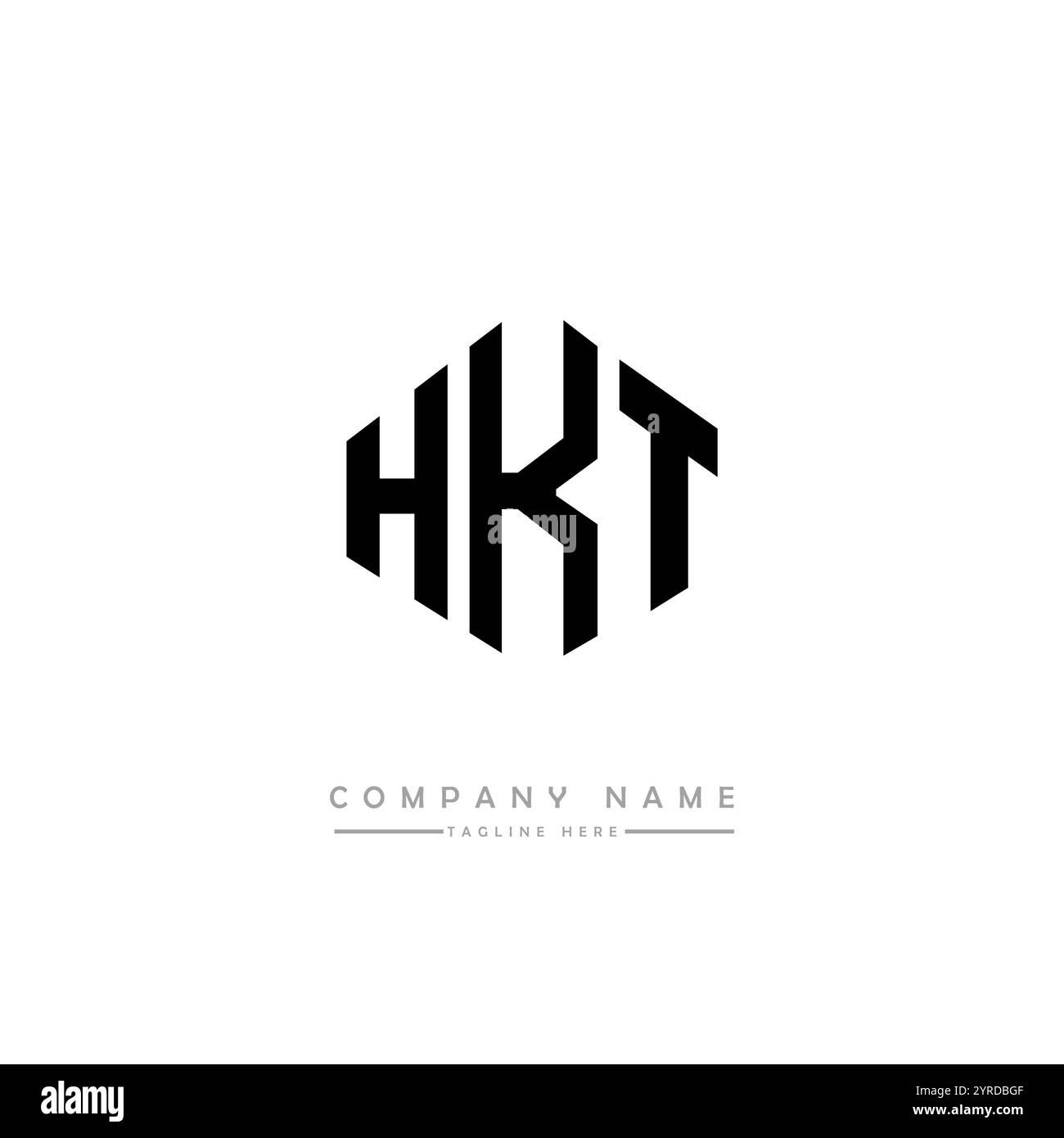 HKT letter logo design with polygon shape. HKT polygon and cube shape ...