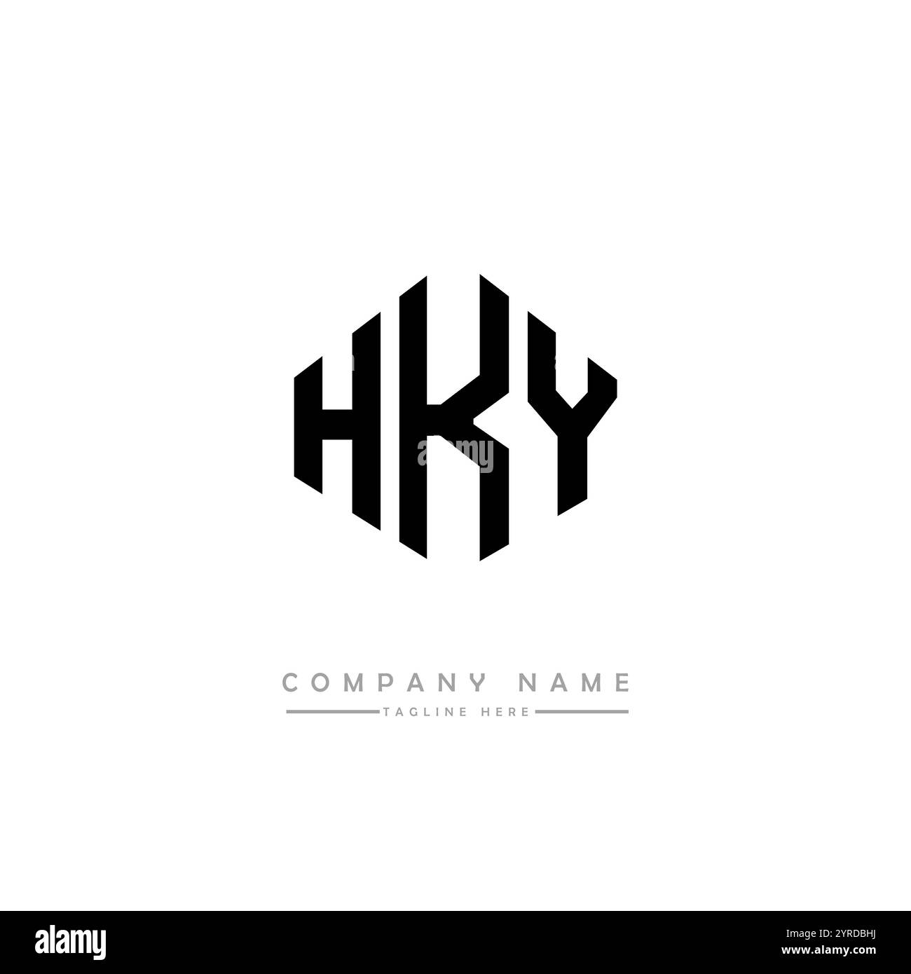 HKY letter logo design with polygon shape. HKY polygon and cube shape ...