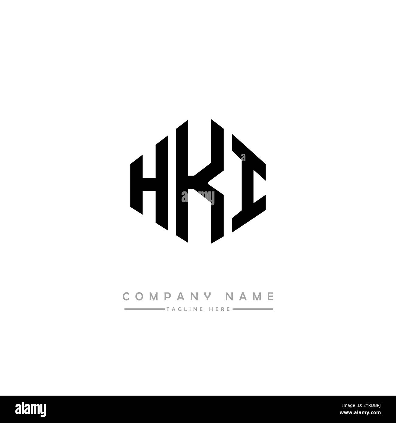 HKI letter logo design with polygon shape. HKI polygon and cube shape ...