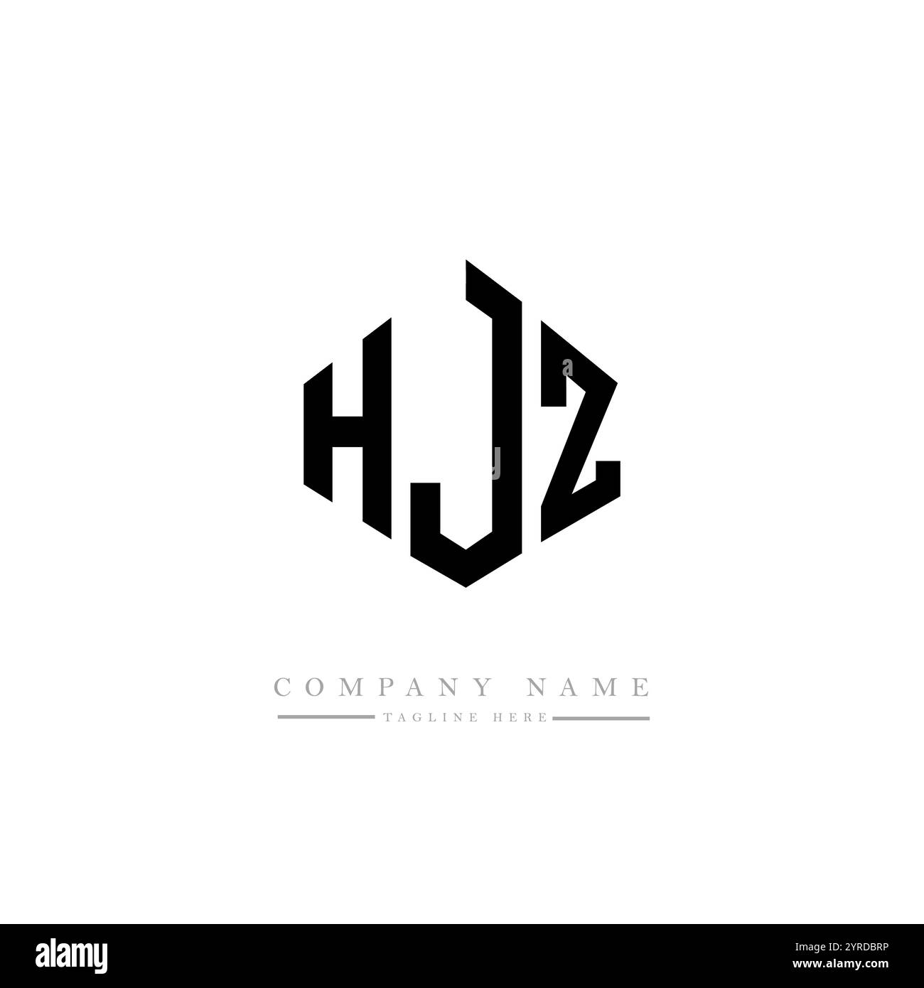 HJZ letter logo design with polygon shape. HJZ polygon and cube shape ...