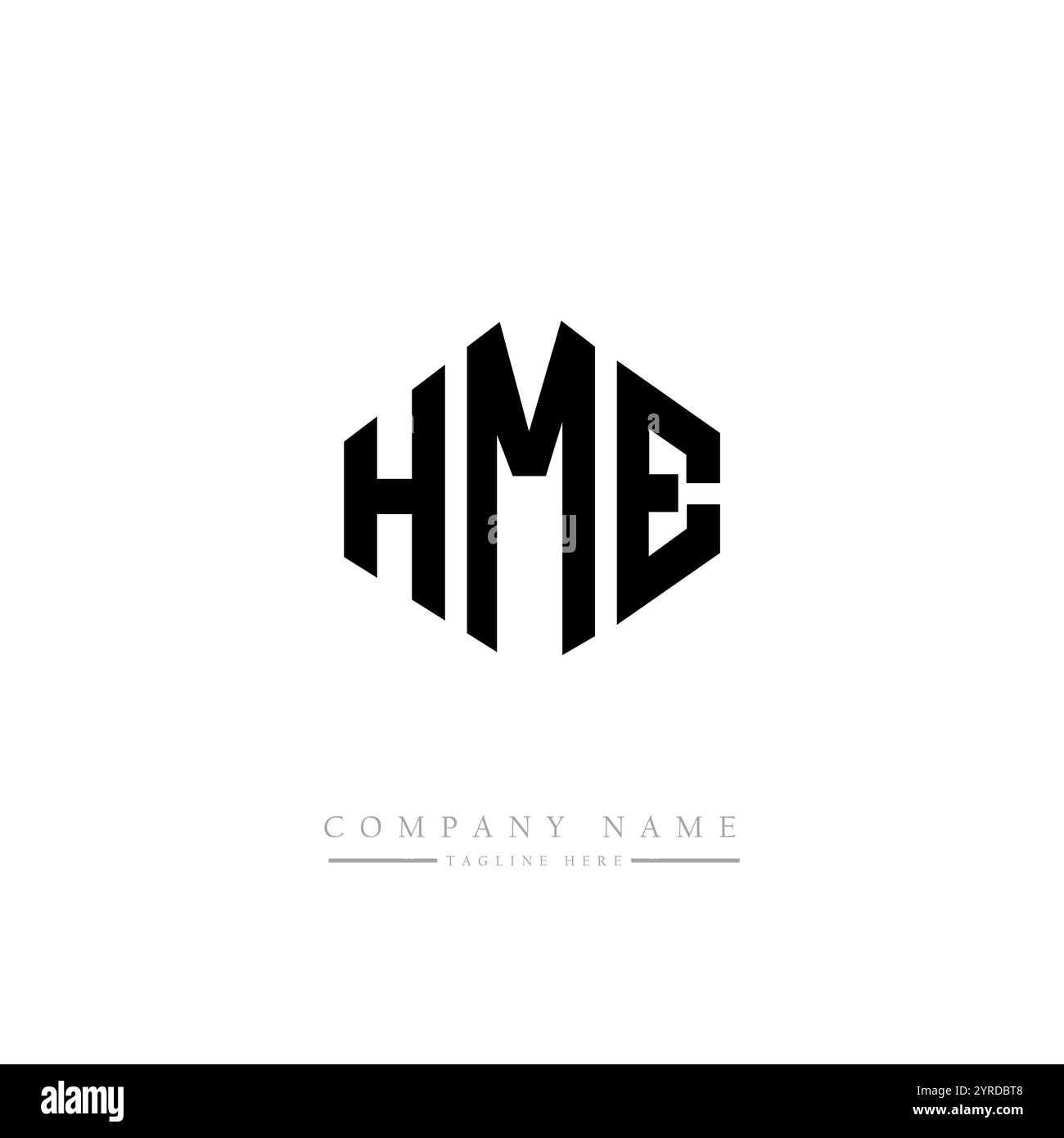 HME letter logo design with polygon shape. HME polygon and cube shape ...