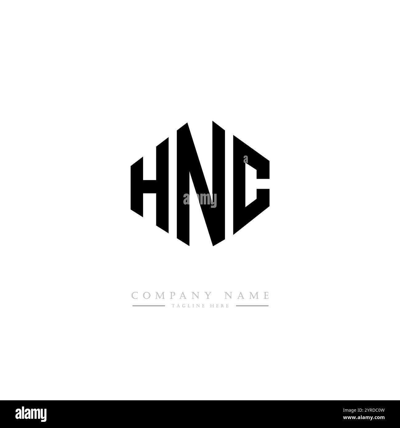HNC letter logo design with polygon shape. HNC polygon and cube shape logo design. HNC hexagon ...