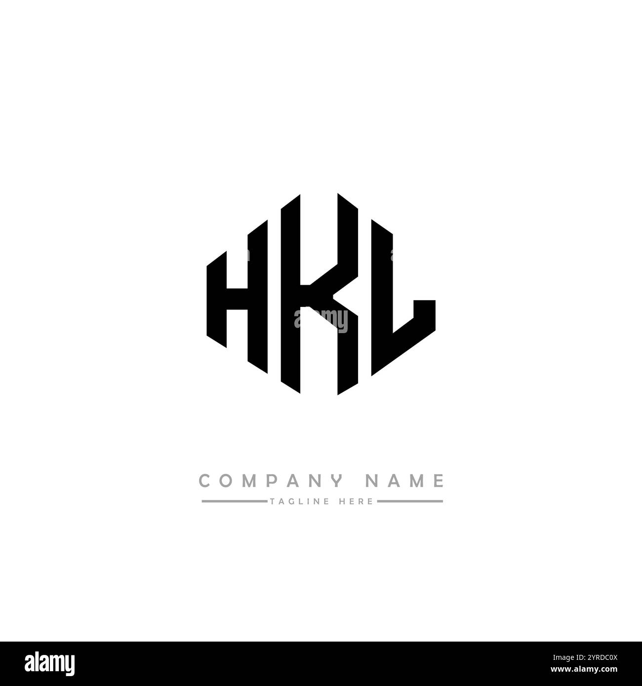 HKL letter logo design with polygon shape. HKL polygon and cube shape ...