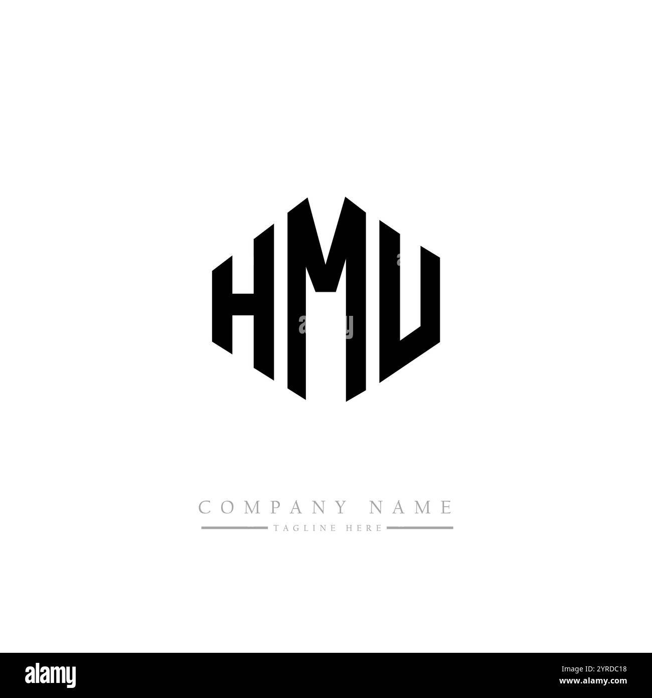 HMU letter logo design with polygon shape. HMU polygon and cube shape ...