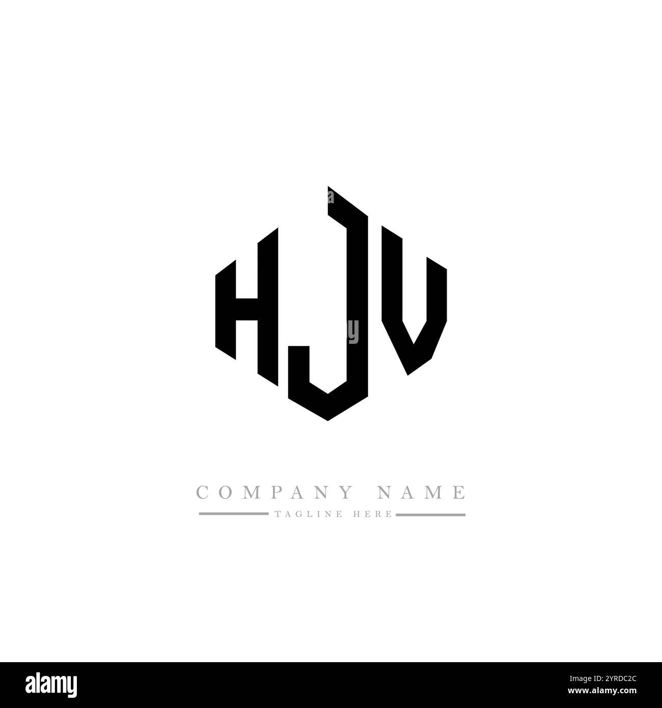 HJV letter logo design with polygon shape. HJV polygon and cube shape ...