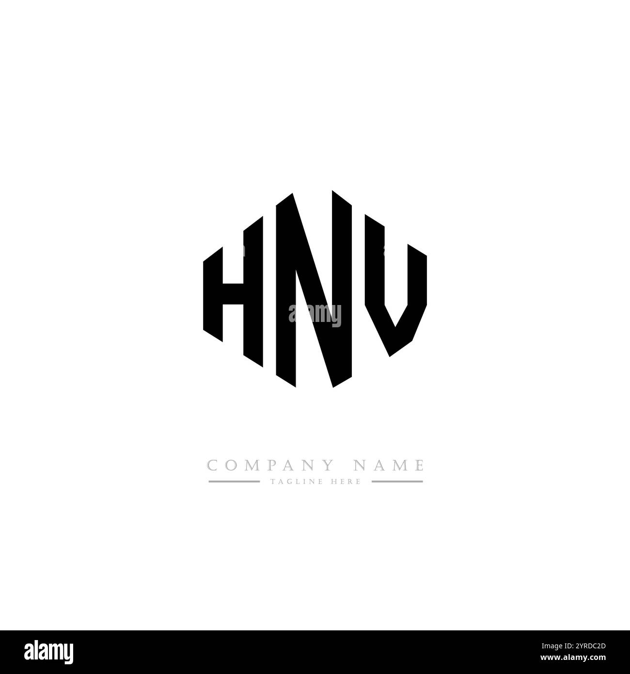 HNV letter logo design with polygon shape. HNV polygon and cube shape ...