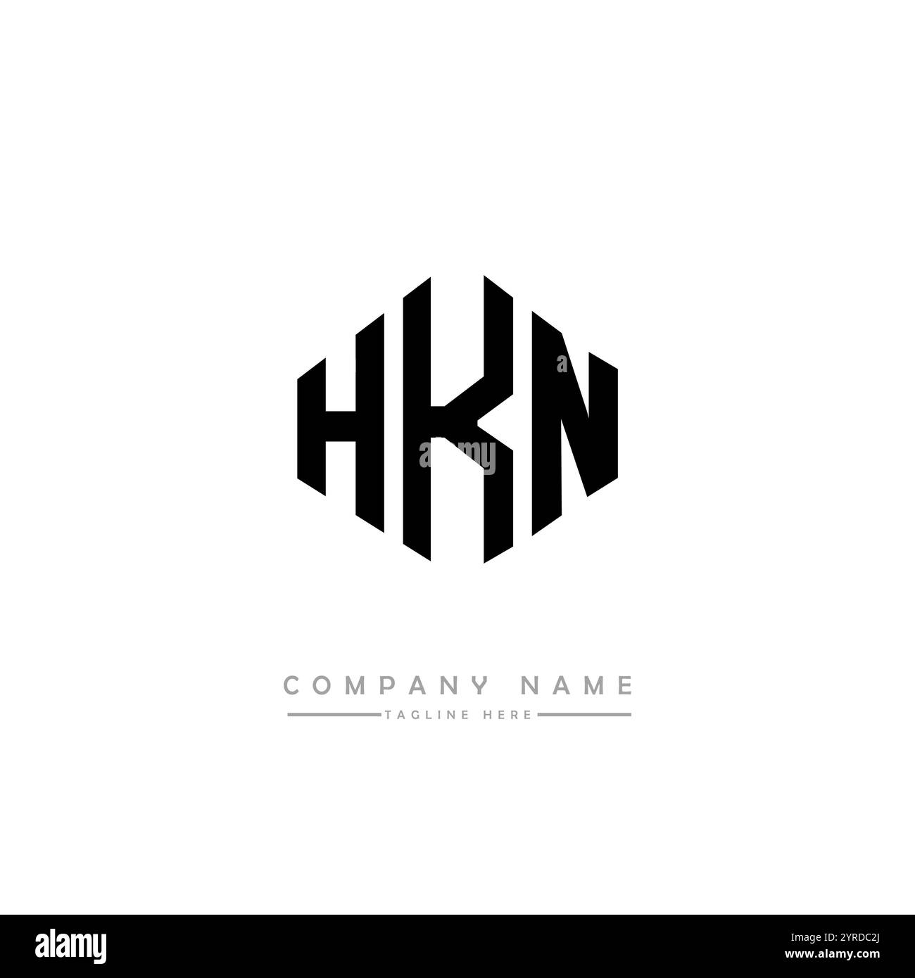 HKN letter logo design with polygon shape. HKN polygon and cube shape ...