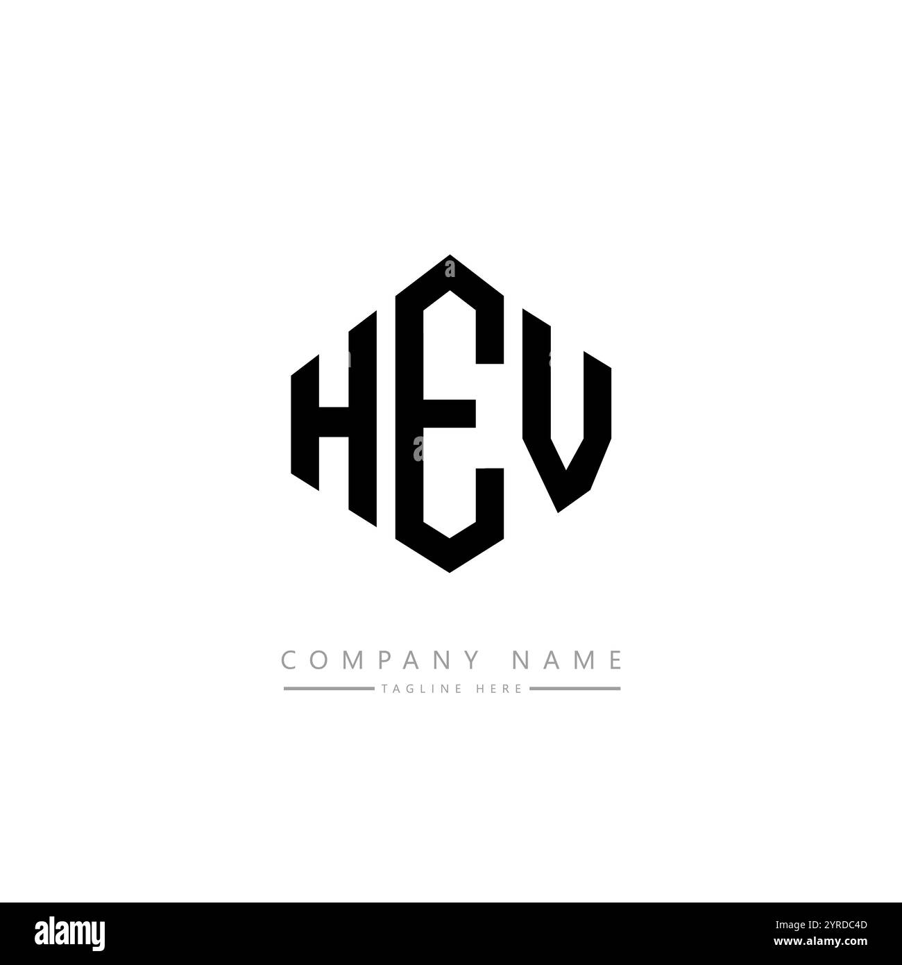 HEV letter logo design with polygon shape. HEV polygon and cube shape ...
