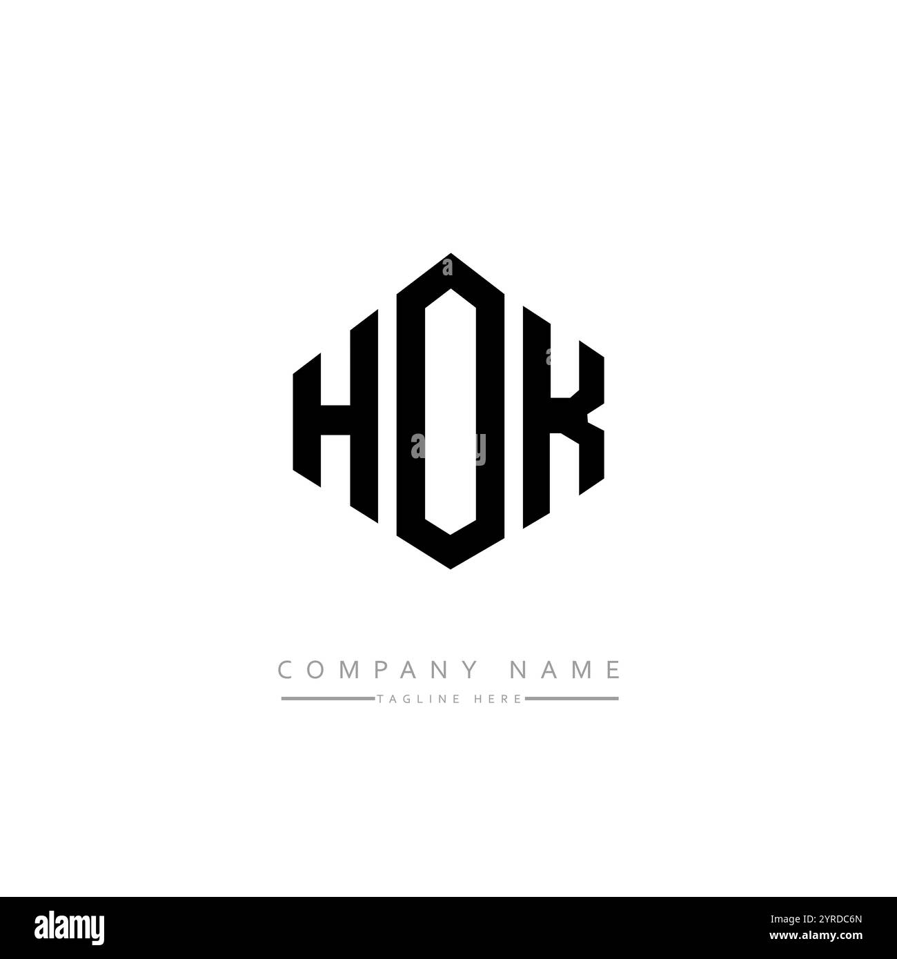 HOK letter logo design with polygon shape. HOK polygon and cube shape ...