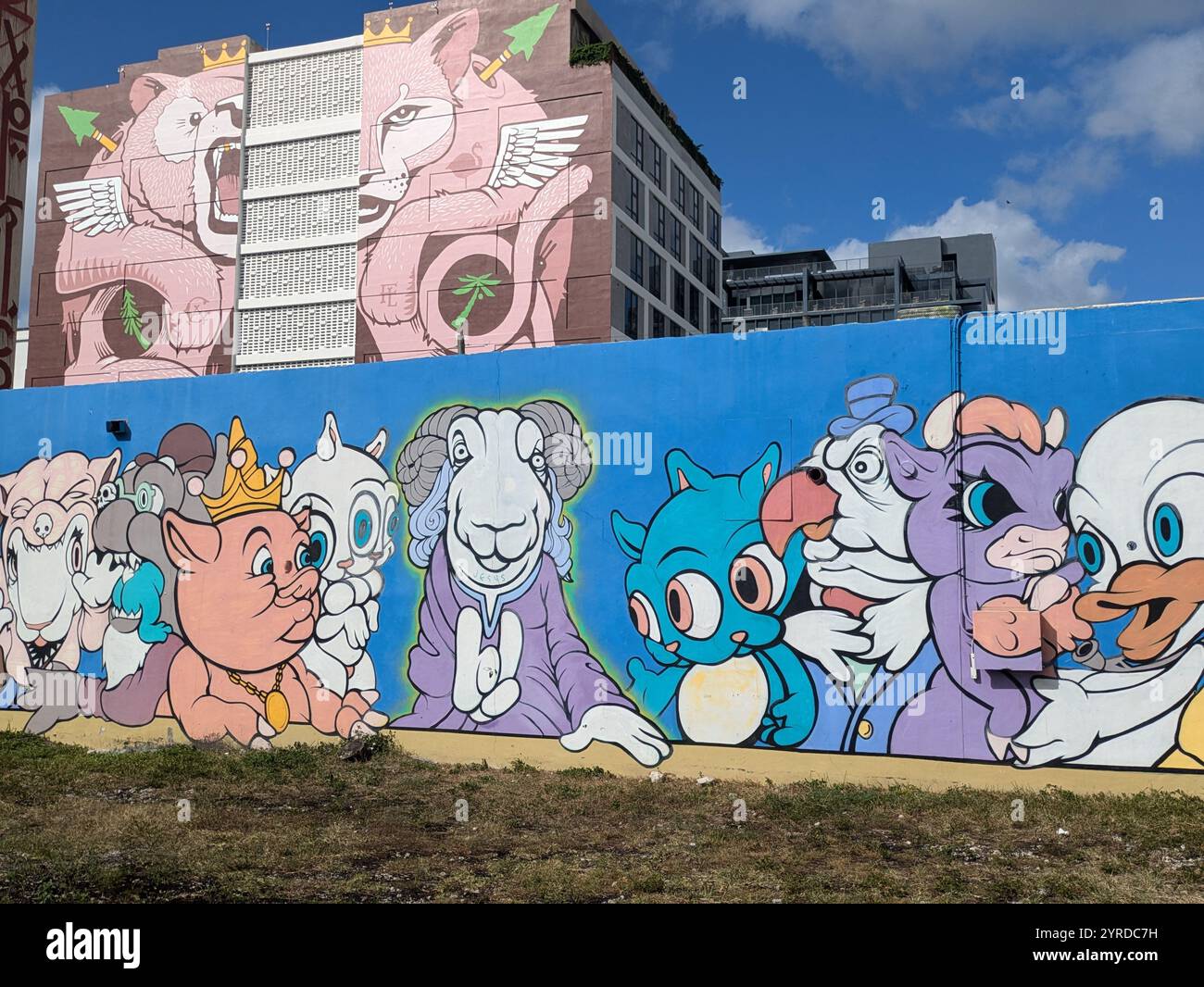 Colourful street art in Miami Wynwood Stock Photo - Alamy