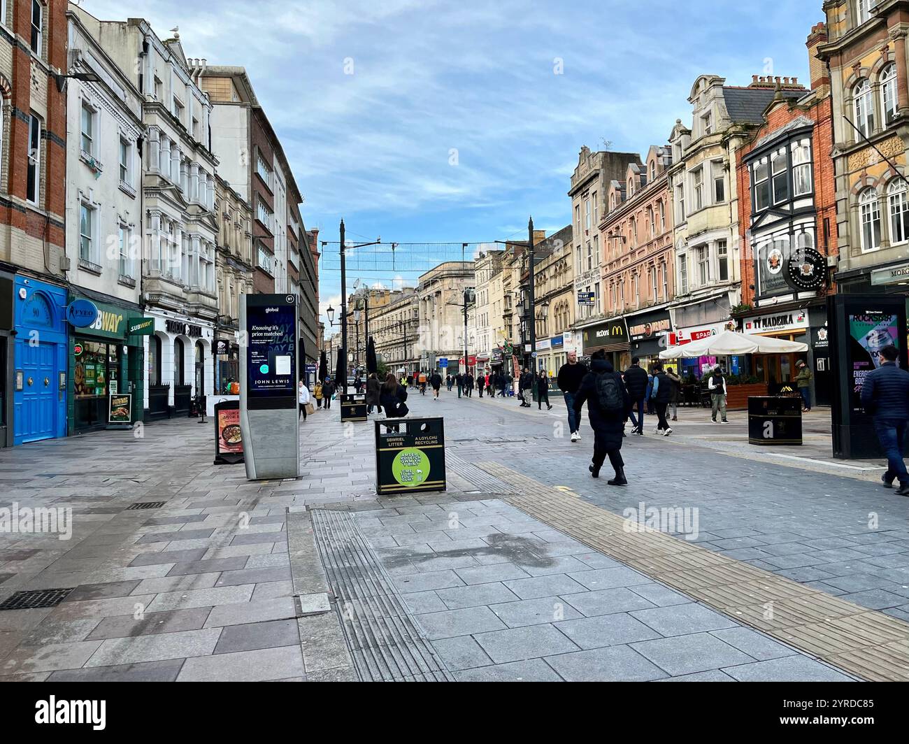 St Mary Street in Cardiff, Wales, United Kingdom. 26th November 2024 Stock Photo - Alamy
